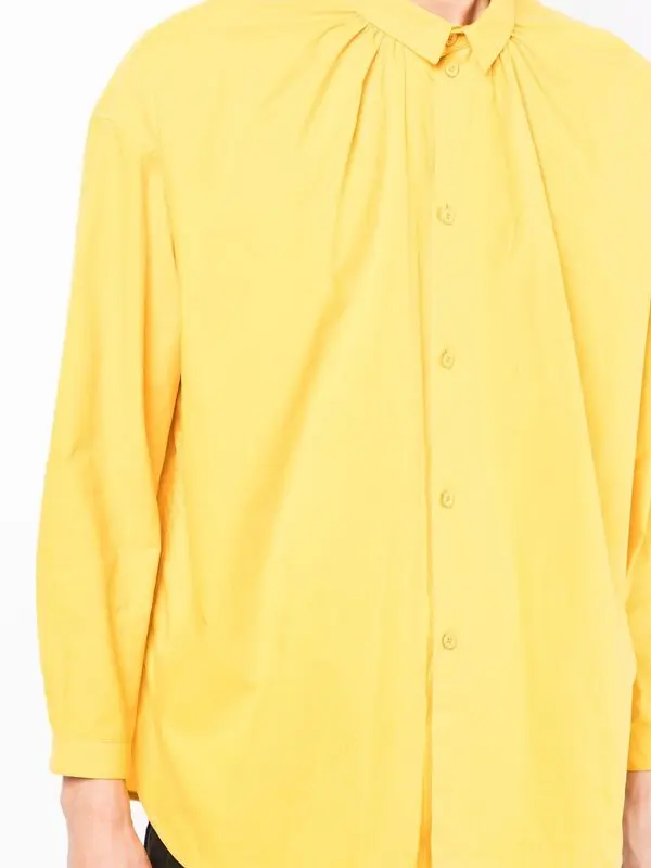 TOOGOOD Gathered Long-sleeve Linen Shirt