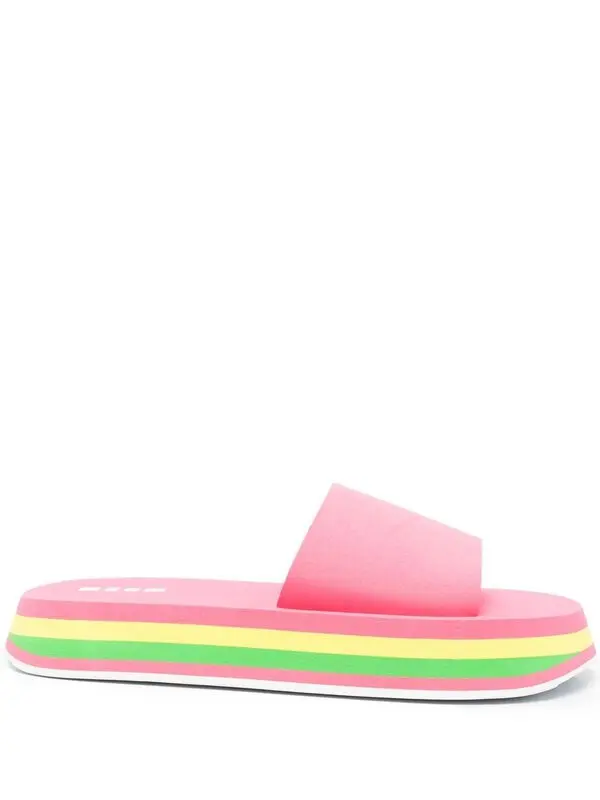 MSGM Rainbow Sole Open-toe Sandals - Pink