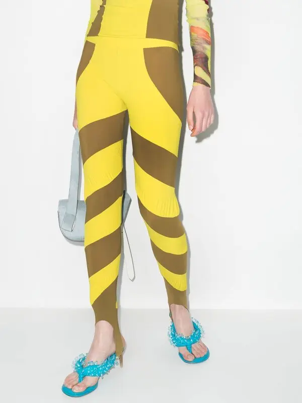 Paula Canovas Del Vas Striped Two-tone Leggings