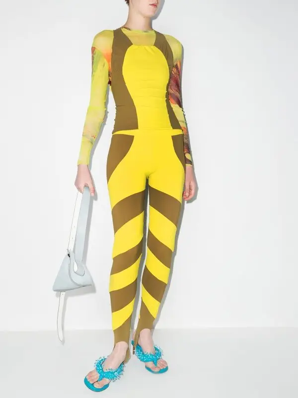 Paula Canovas Del Vas Striped Two-tone Leggings