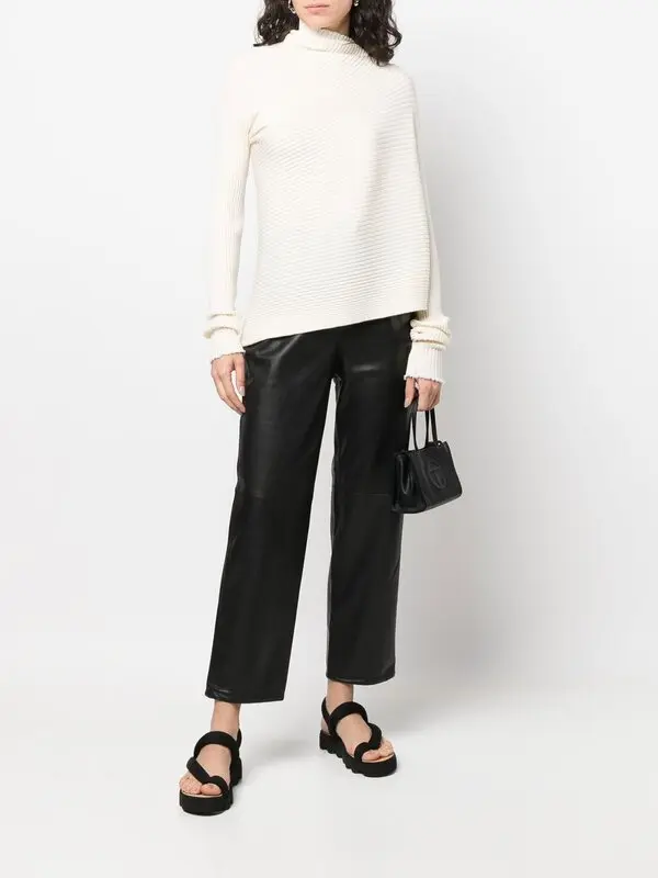YVES SALOMON Straight-leg Lambskin Trousers