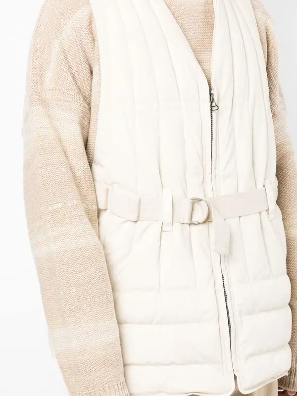 Visvim Belted Padded Gilet - White