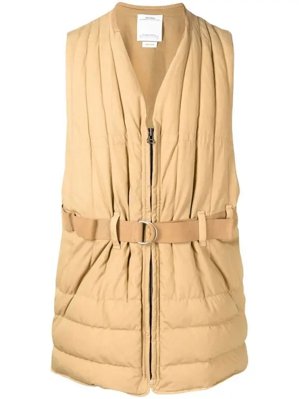 Visvim Padded Gilet With Belt - Brown