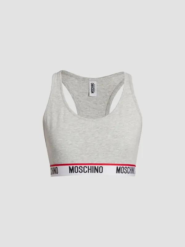 Moschino Core Logo-hem Sports Bra - Grey