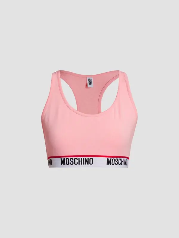 Moschino Core Logo-hem Sports Bra - Pink