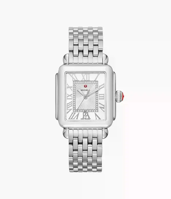 Michele Deco Madison Diamond Dial Watch - Silver