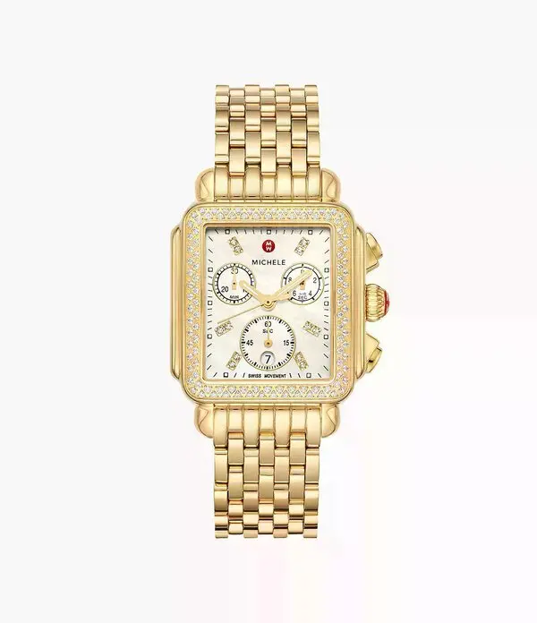 Michele Deco Diamond Watch - 18k Gold-plated