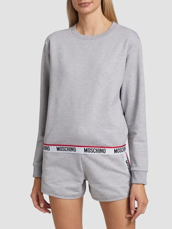 Moschino Core Logo-hem Crewneck Sweatshirt