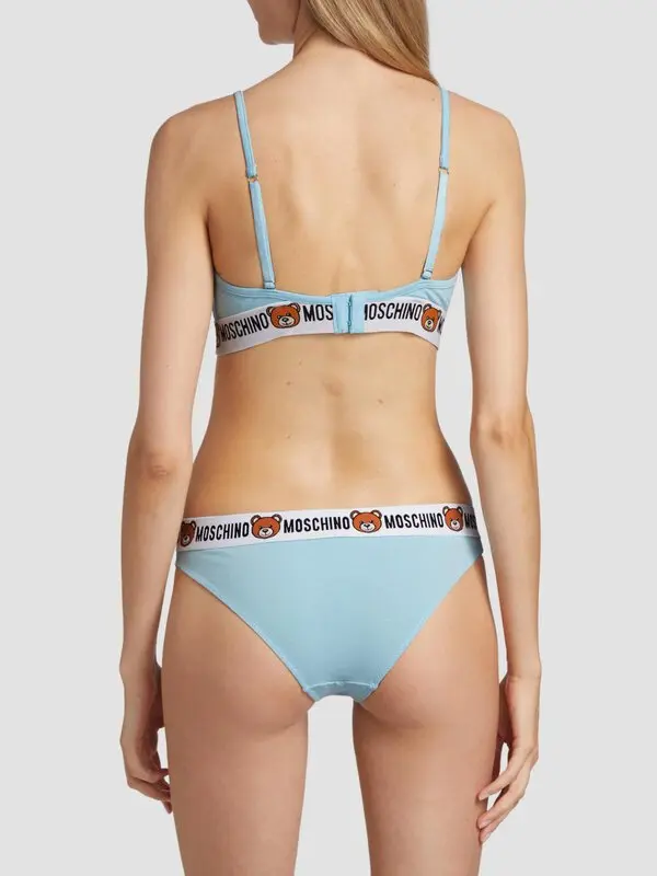 Moschino Underbear Logo Band Cotton Bralette