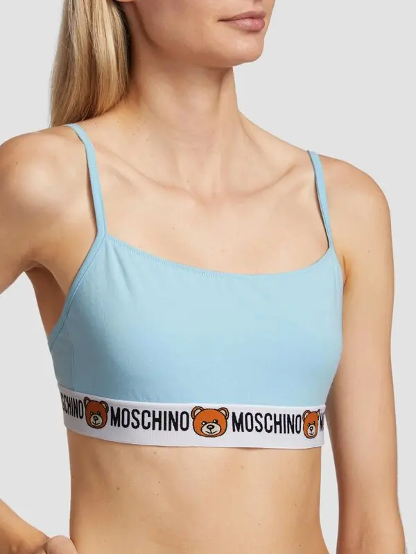 Moschino Underbear Logo Band Cotton Bralette