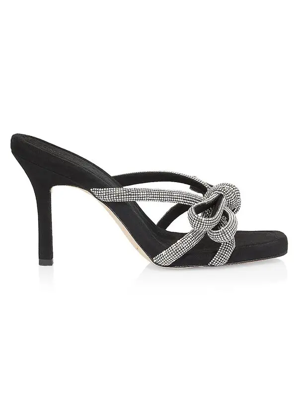 LOEFFLER RANDALL Bow Embellished Suede Mules