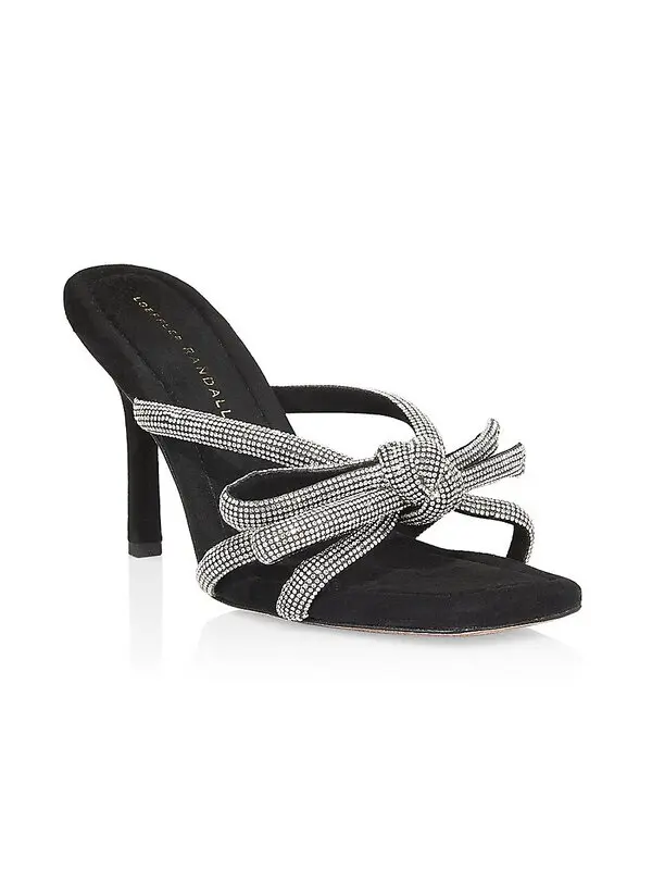 LOEFFLER RANDALL Bow Embellished Suede Mules