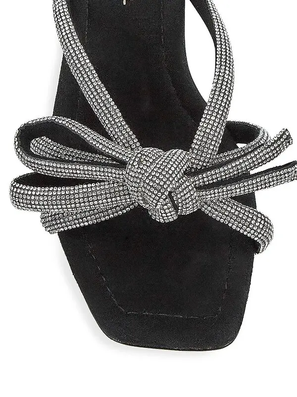 LOEFFLER RANDALL Bow Embellished Suede Mules