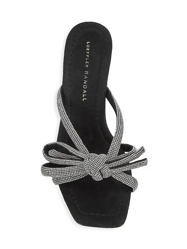LOEFFLER RANDALL Bow Embellished Suede Mules
