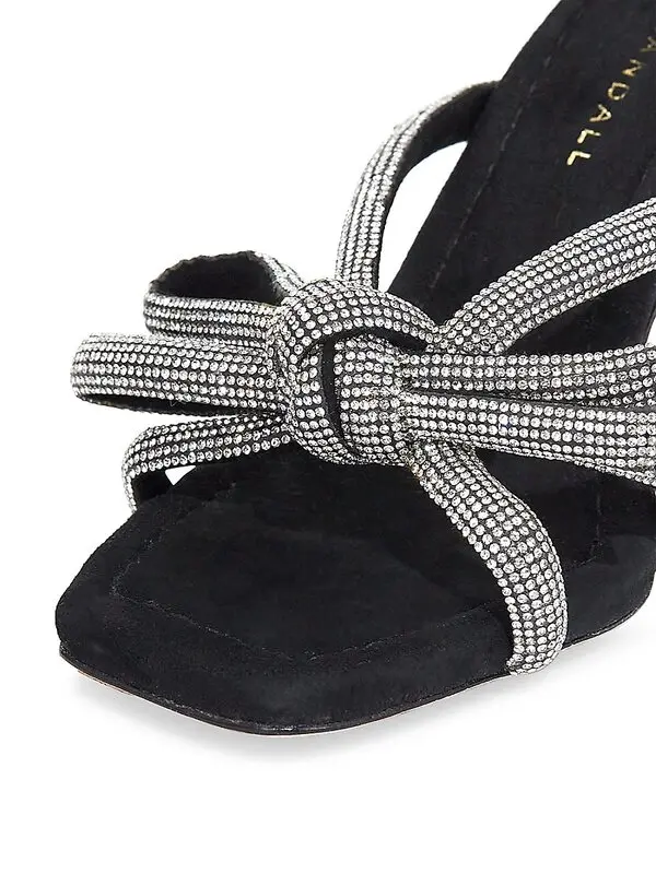 LOEFFLER RANDALL Bow Embellished Suede Mules