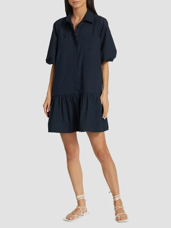 Simkhai Crissy Cotton Poplin Mini Shirtdress - Midnight