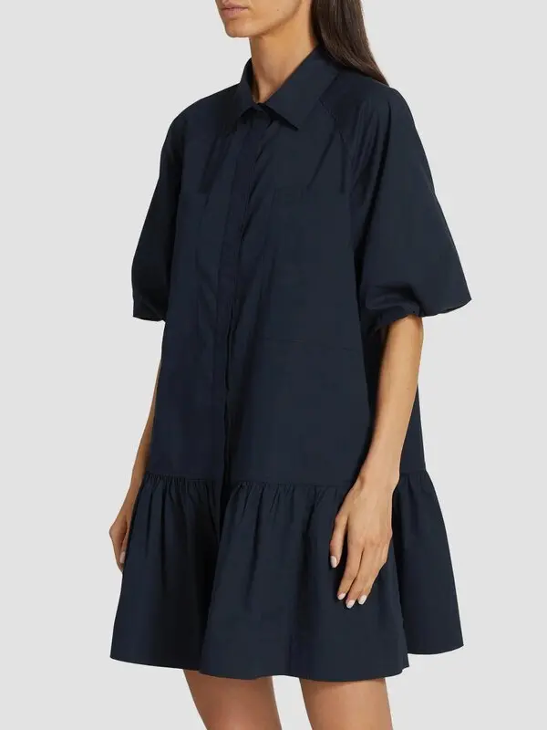 Simkhai Crissy Cotton Poplin Mini Shirtdress - Midnight