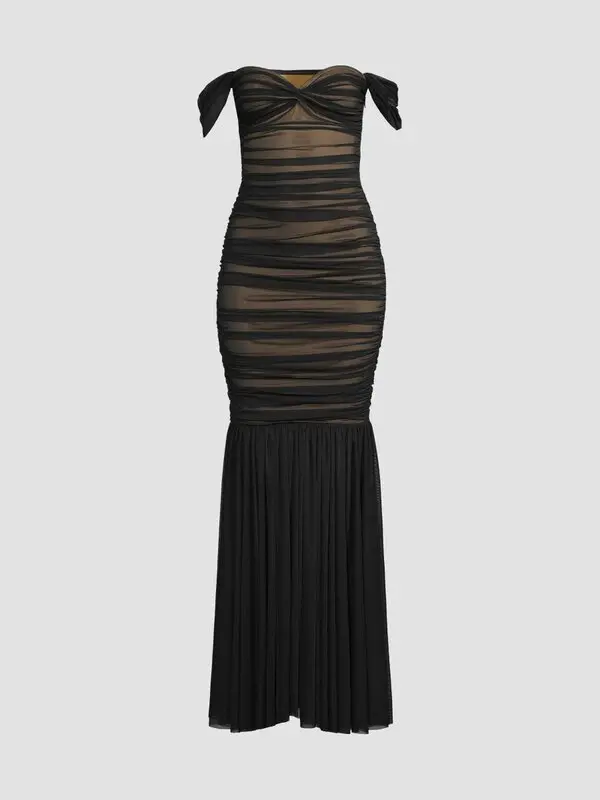 Norma Kamali Walter Fishtail Gown - Black