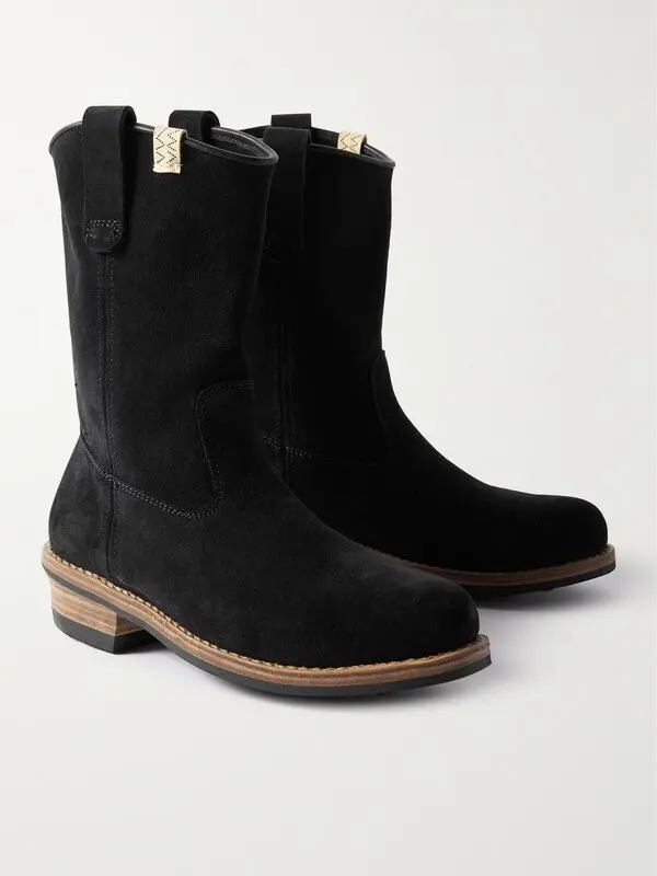 Visvim Wabanaki Suede Boots In Black - 40% Off | Editorialist