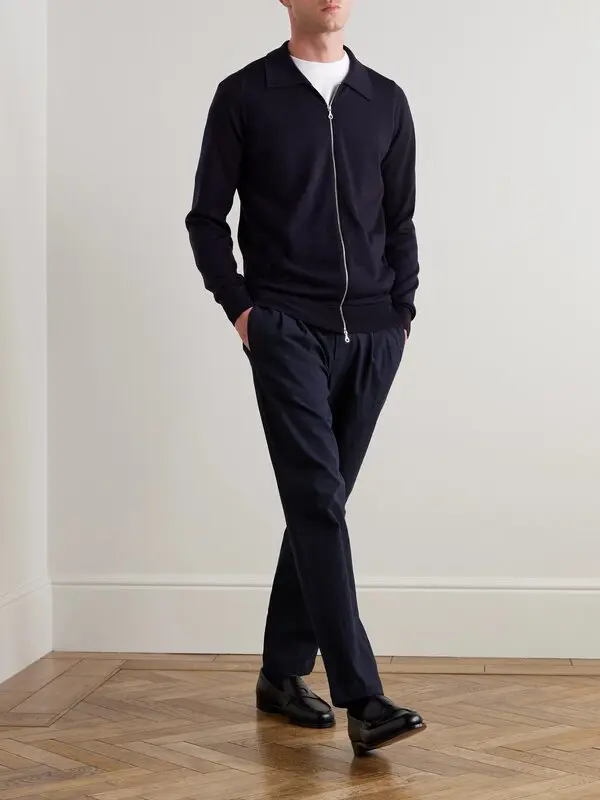 John Smedley Alston Slim-fit Merino Wool Zip-up Cardigan