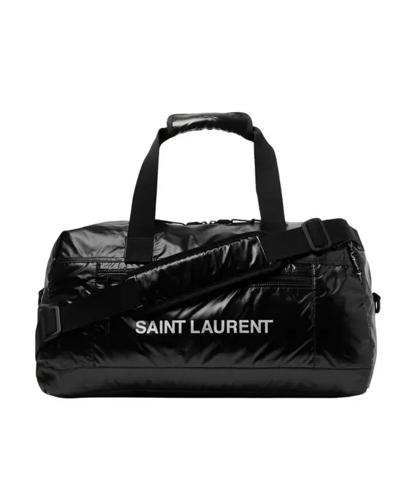 Saint Laurent - Logo-Print Glossed-Nylon Duffle Bag