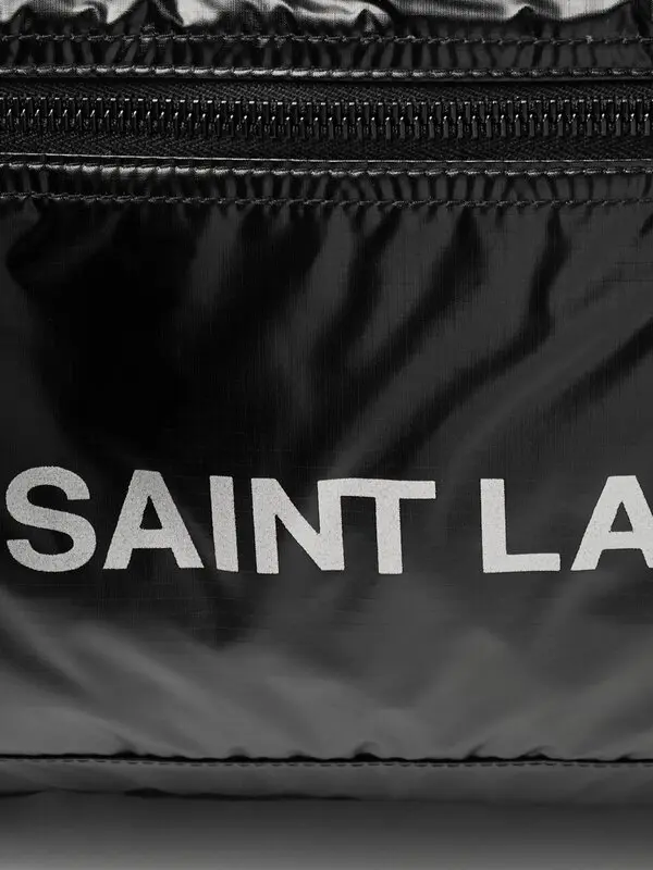 Saint Laurent - Logo-Print Glossed-Nylon Duffle Bag