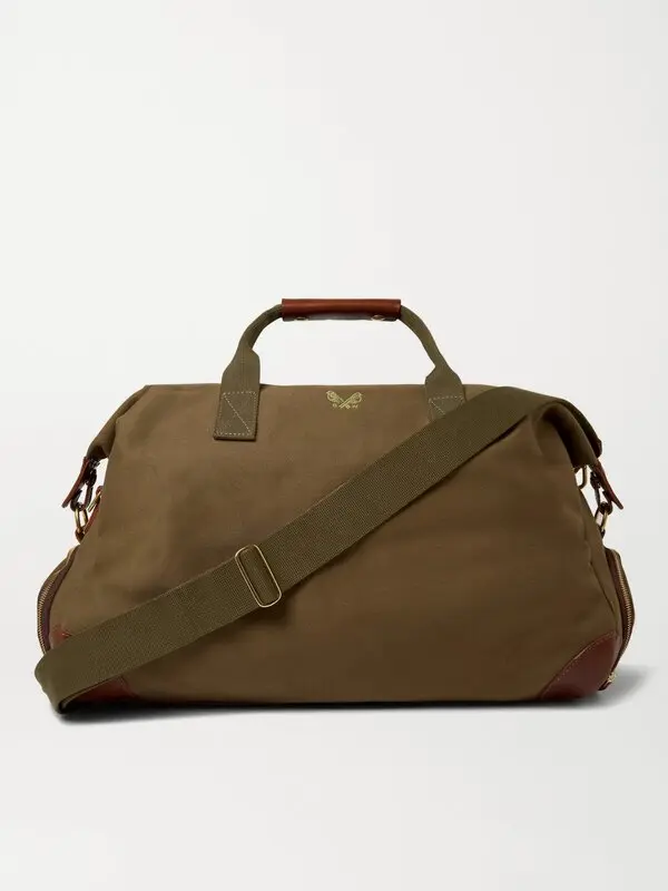 Bennett Winch Weekender Leather-trimmed Holdall - Green