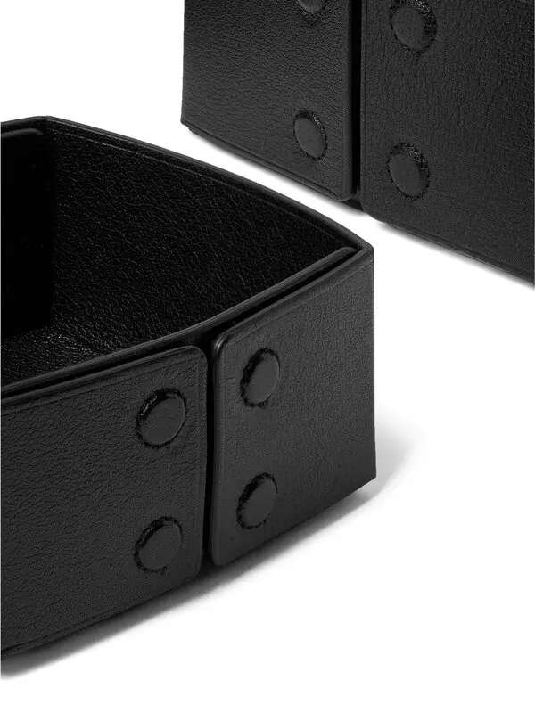 METIER Set Of Three Reversible Collapsible Full-grain Leather Boxes
