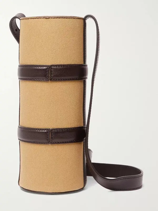 METIER Leather-trimmed Twill Umbrella Holder