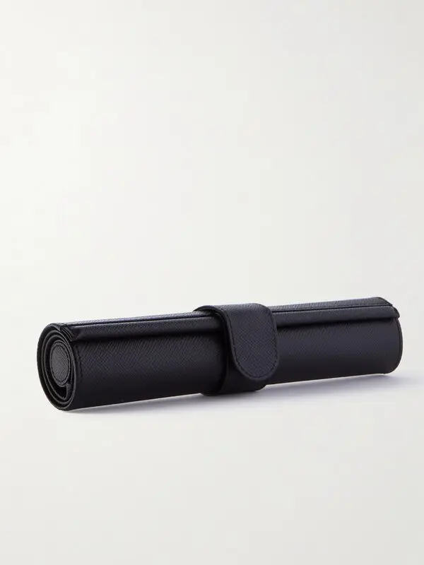 Smythson Travel Panama Cross-grain Leather Backgammon Roll