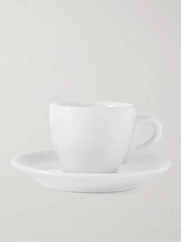 Café Kitsuné Small Logo-print Ceramic Cup And Saucer Set