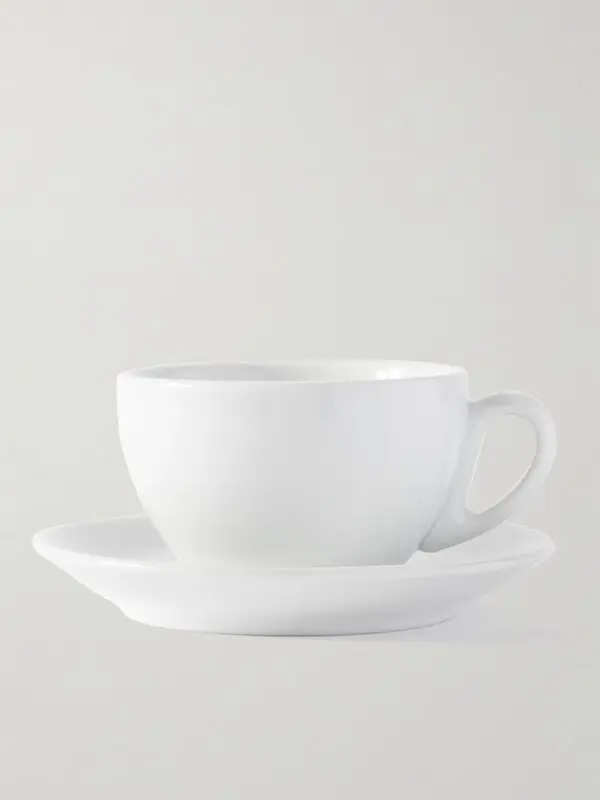 Café Kitsuné Medium Logo-print Ceramic Cup And Saucer Set