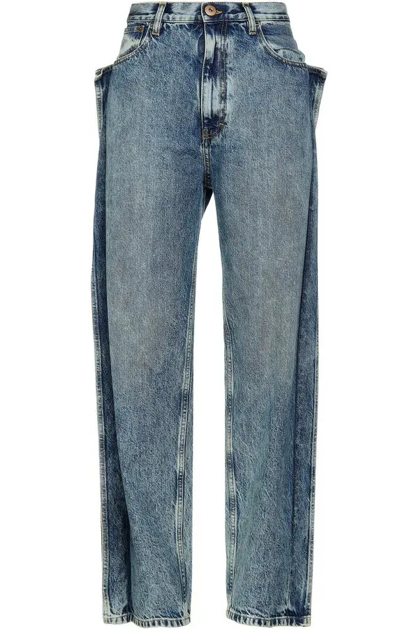 MAISON MARGIELA Faded Highrise Tapered Jeans - Mid Denim