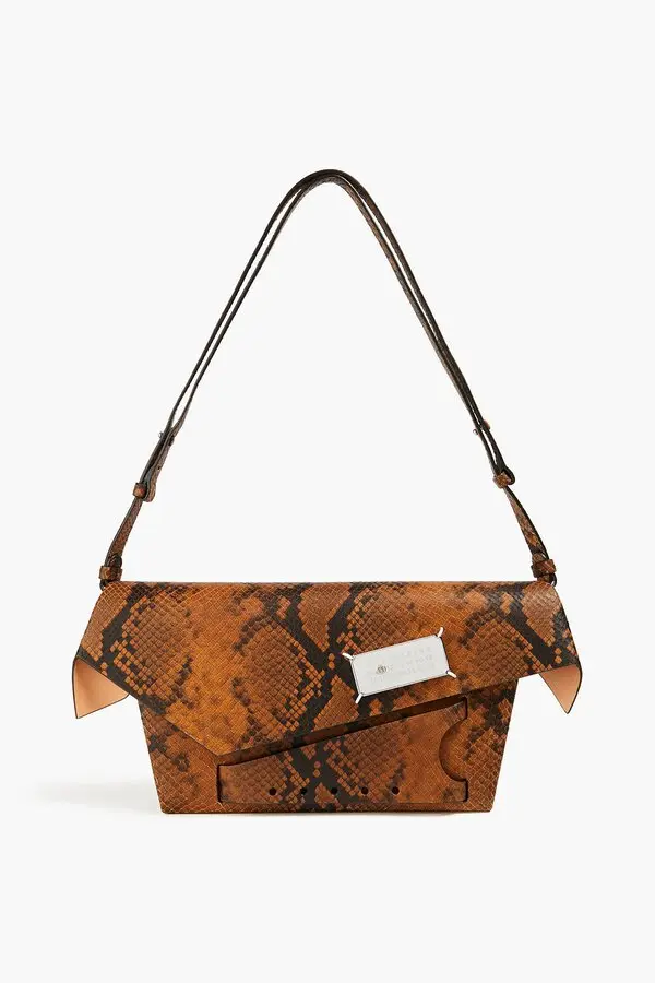 MAISON MARGIELA Snatched Snakeeffect Leather Shoulder Bag - Light Brown