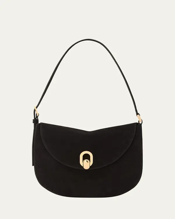 Savette The Tondo Suede Hobo Bag - Black