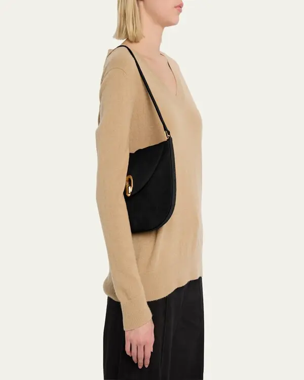 Savette The Tondo Suede Hobo Bag - Black