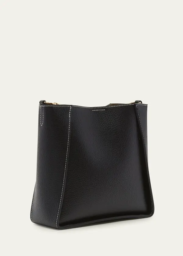 Stella McCartney Mini Logo Grain Vegan Leather Crossbody Bag - Black
