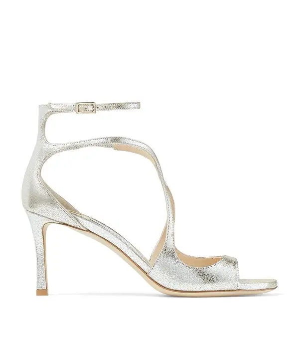 JIMMY CHOO Azia 75 Leather Sandals - Neutral