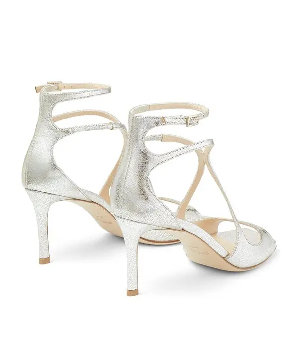 JIMMY CHOO Azia 75 Leather Sandals - Neutral