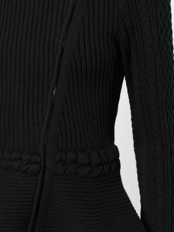 Simkhai Knitted Peplum Biker Jacket - Black