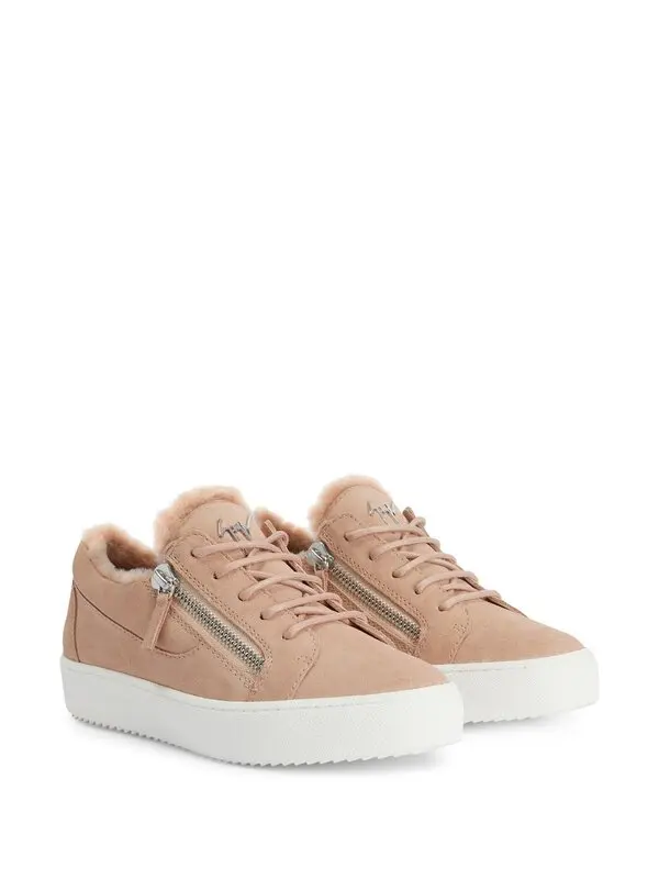 GIUSEPPE ZANOTTI Gail Shearling-trim Sneakers - Pink