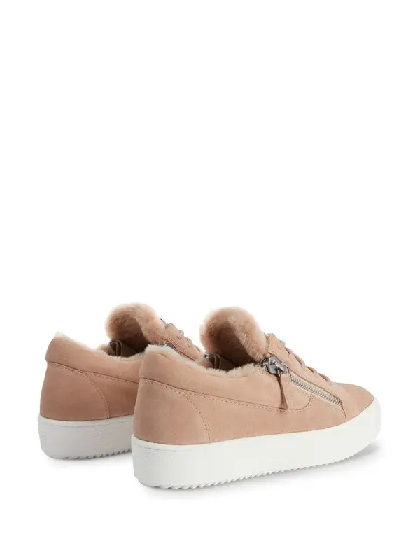 GIUSEPPE ZANOTTI Gail Shearling-trim Sneakers - Pink