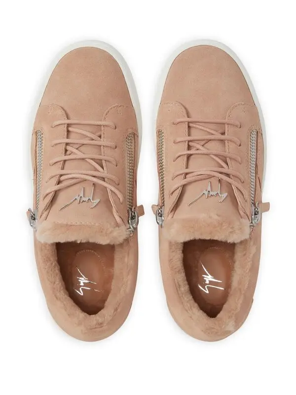 GIUSEPPE ZANOTTI Gail Shearling-trim Sneakers - Pink