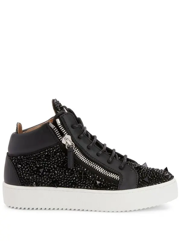 GIUSEPPE ZANOTTI Kriss Rhinestone-embellished High-top Sneakers