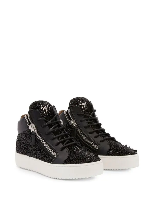 GIUSEPPE ZANOTTI Kriss Rhinestone-embellished High-top Sneakers