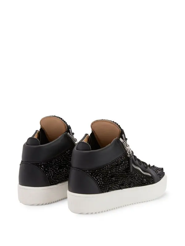 GIUSEPPE ZANOTTI Kriss Rhinestone-embellished High-top Sneakers