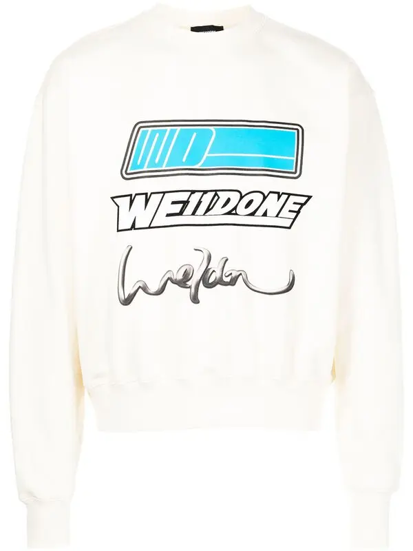 We11Done Logo-patch Sweatshirt - White