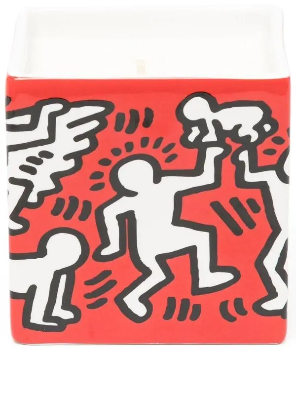 LIGNE BLANCHE Keith Haring Square Candle - Red
