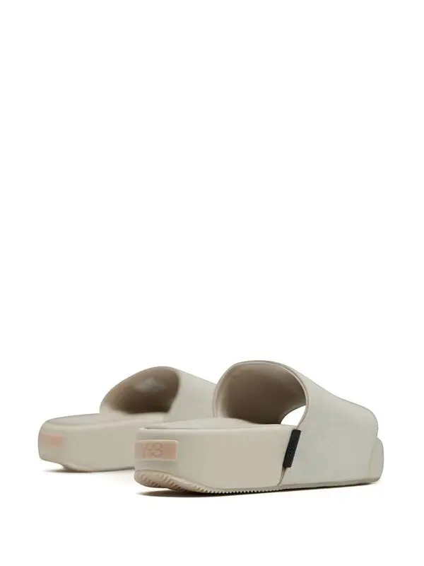 Y3 Leather And Suede Slides - Grey