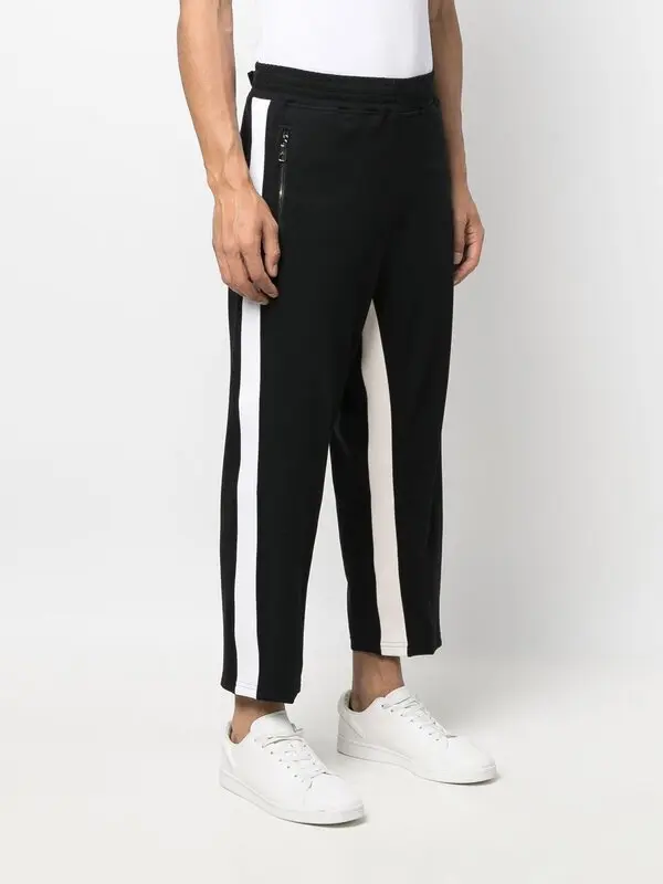 Neil Barrett Cropped Cotton Track Pants - Black